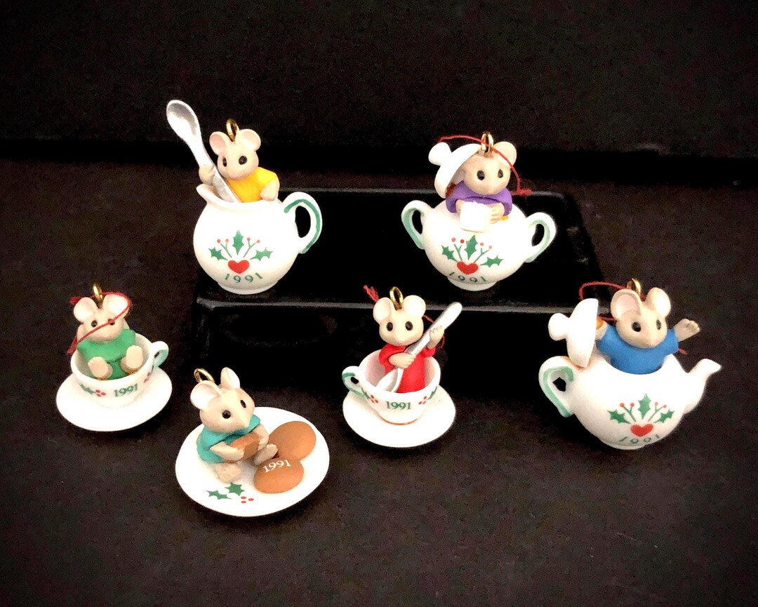 All 7 Sets Vintage Christmas Miniature Mice Tiny Treasures by Hallmark ...