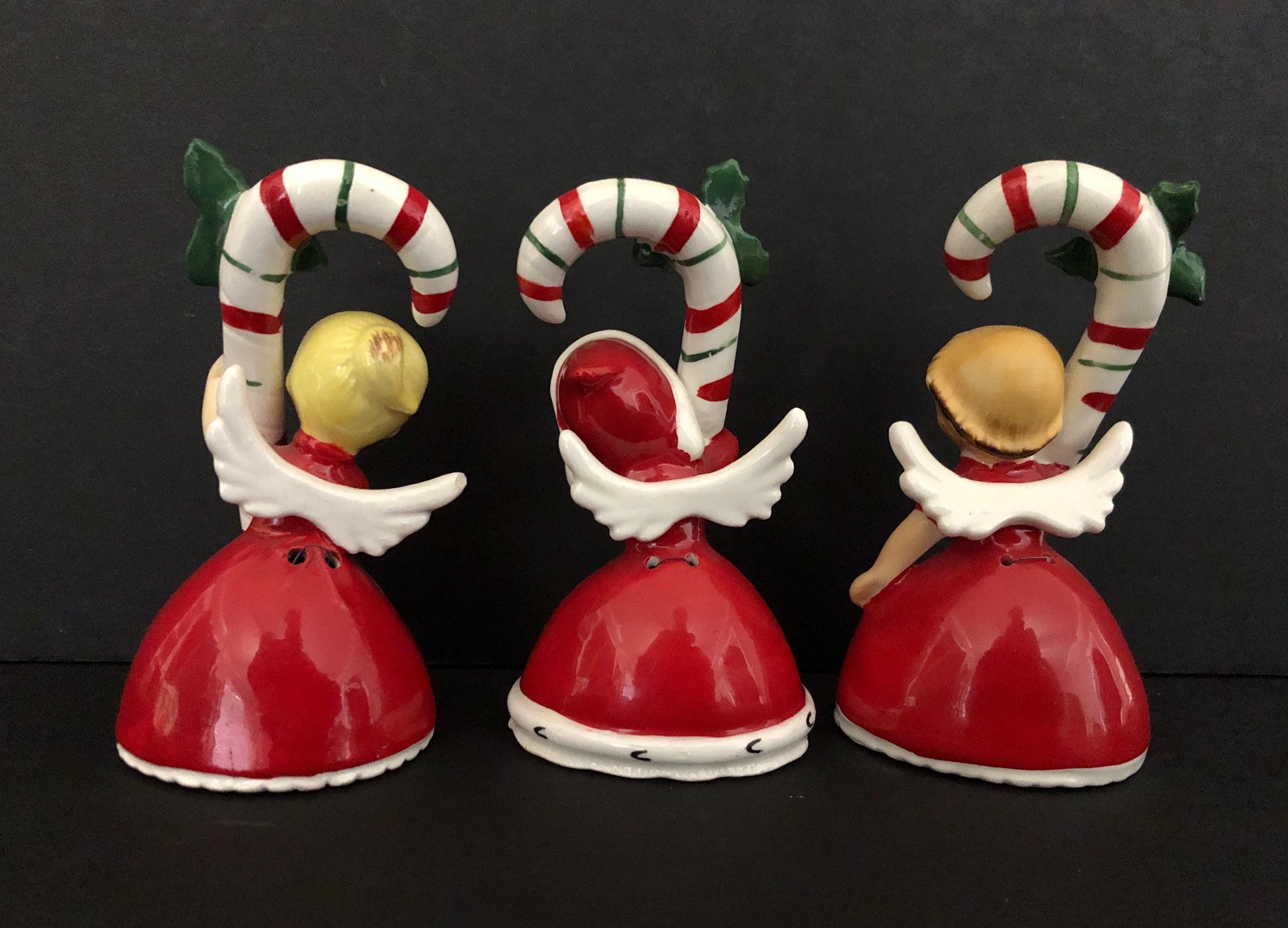 Napco Vintage Christmas Candycane Triplets Angel Bells MCM Midcentury ...