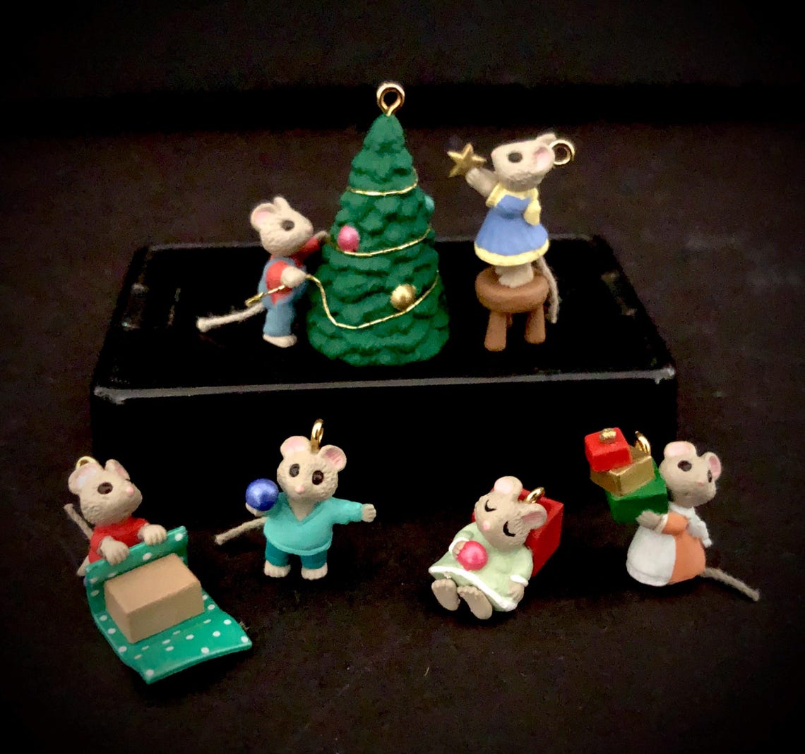 All 7 Sets Vintage Christmas Miniature Mice Tiny Treasures by Hallmark ...