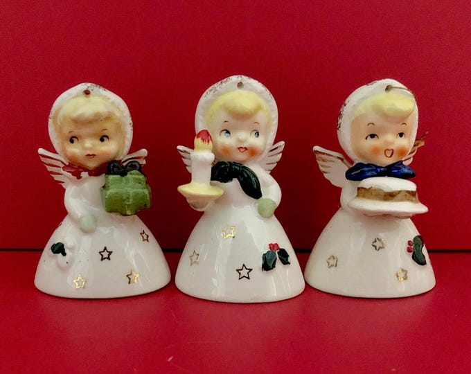 Napco 1959 Vintage Merry Christmas Angel Bells MCM Midcentury - Etsy