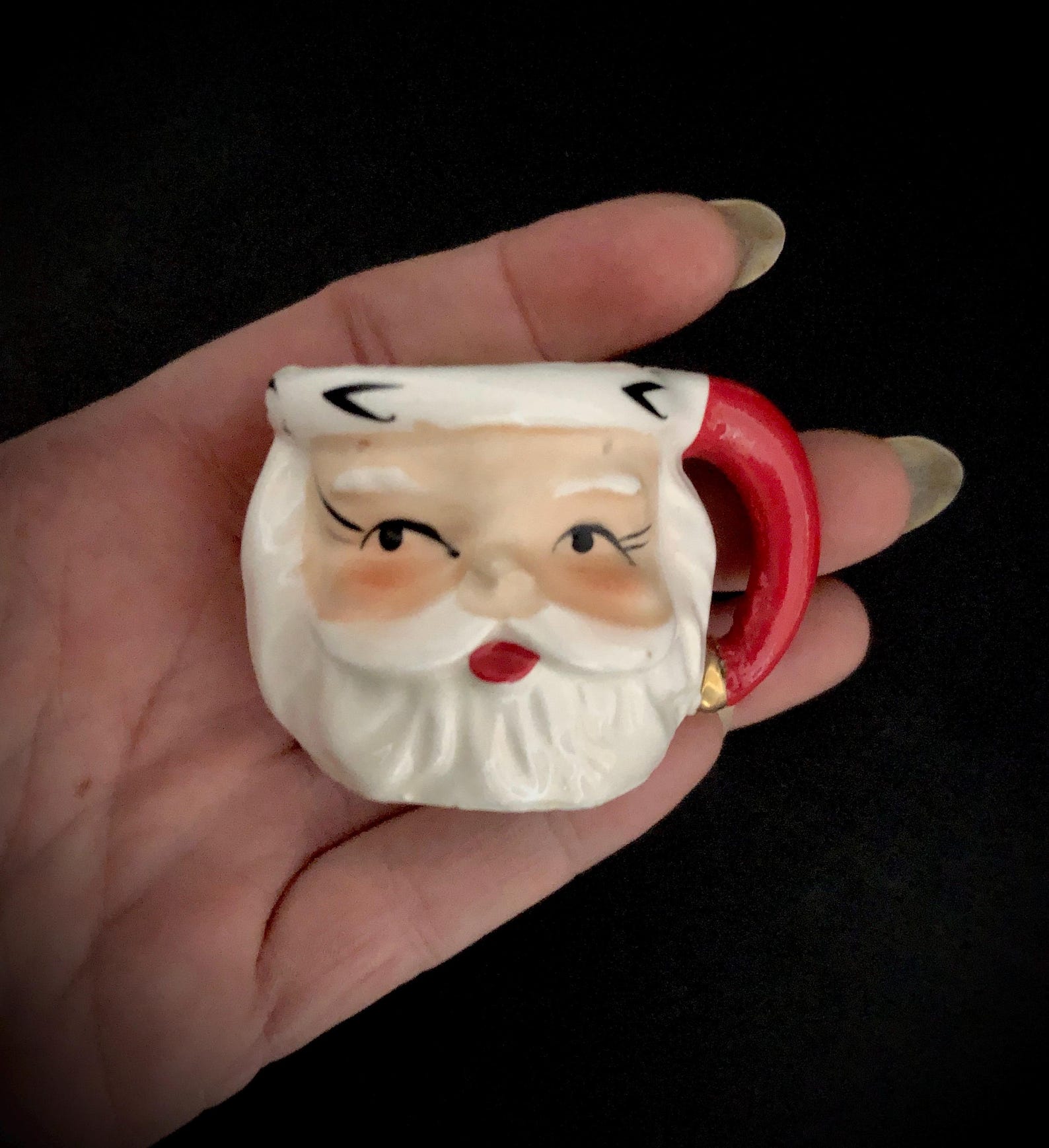 Lefton Vintage Christmas Santa Decanter and Shot Glasses Miniature ...
