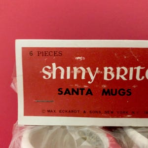 Shiny Brite Christmas Ermine Santa Miniature Mugs Shot Glasses in ...