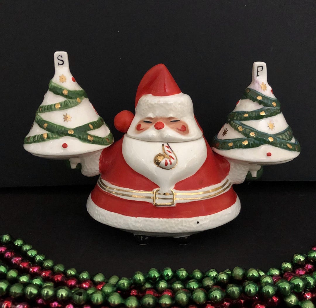 Shafford Santa Sugar Salt Pepper Vintage Christmas MCM Midcentury - Etsy