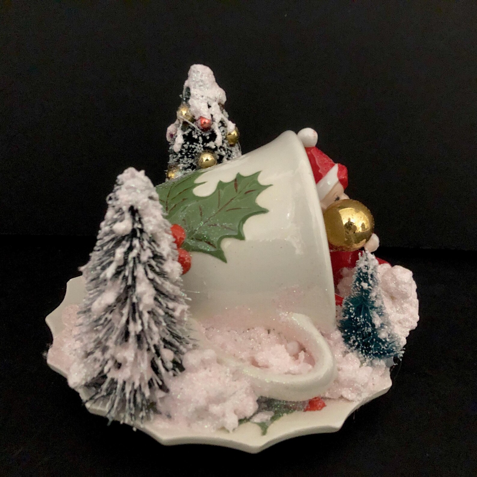 Lefton Santa Pixie Vintage Christmas Vignette in a Teacup - Etsy