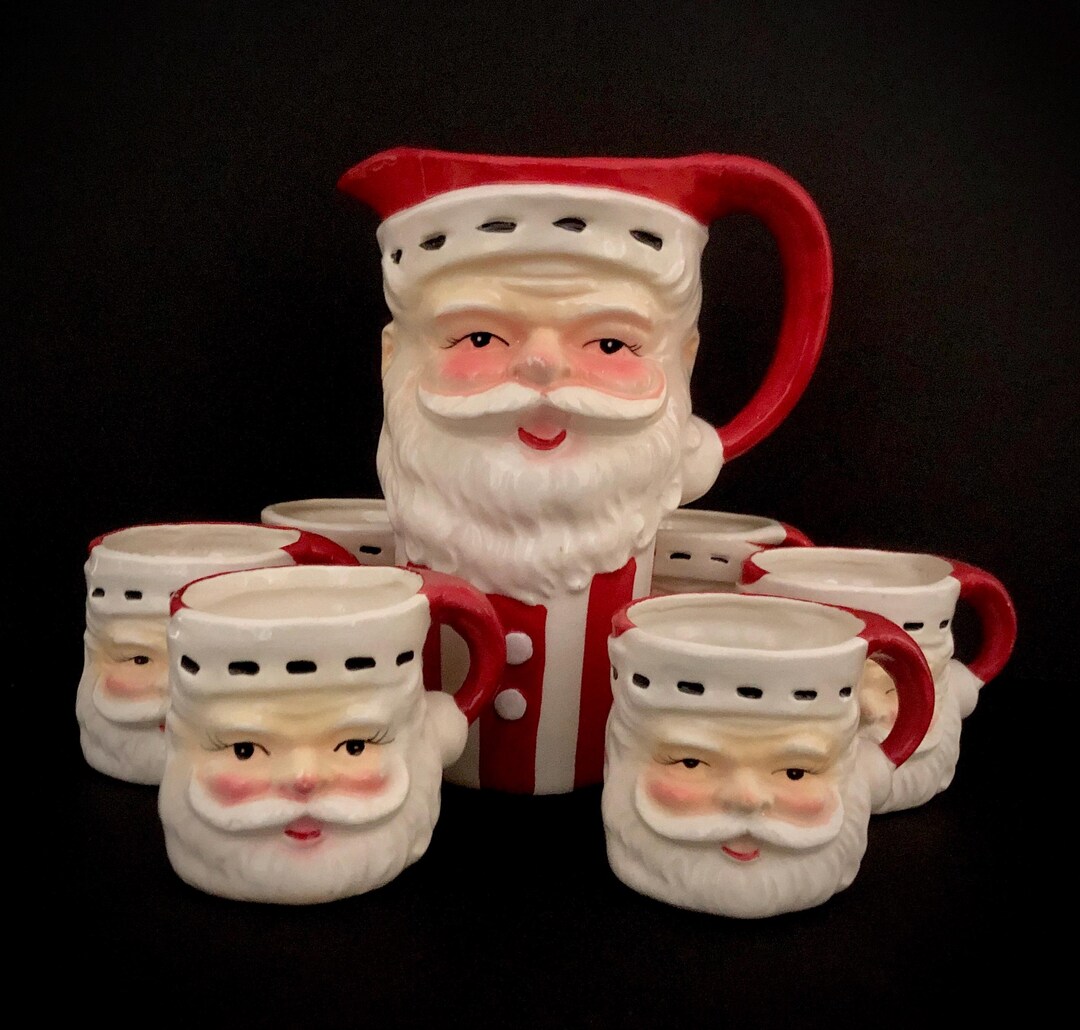 Vintage Christmas Uncle Sam Santa and Mugs MCM Midcentury Mug - Etsy