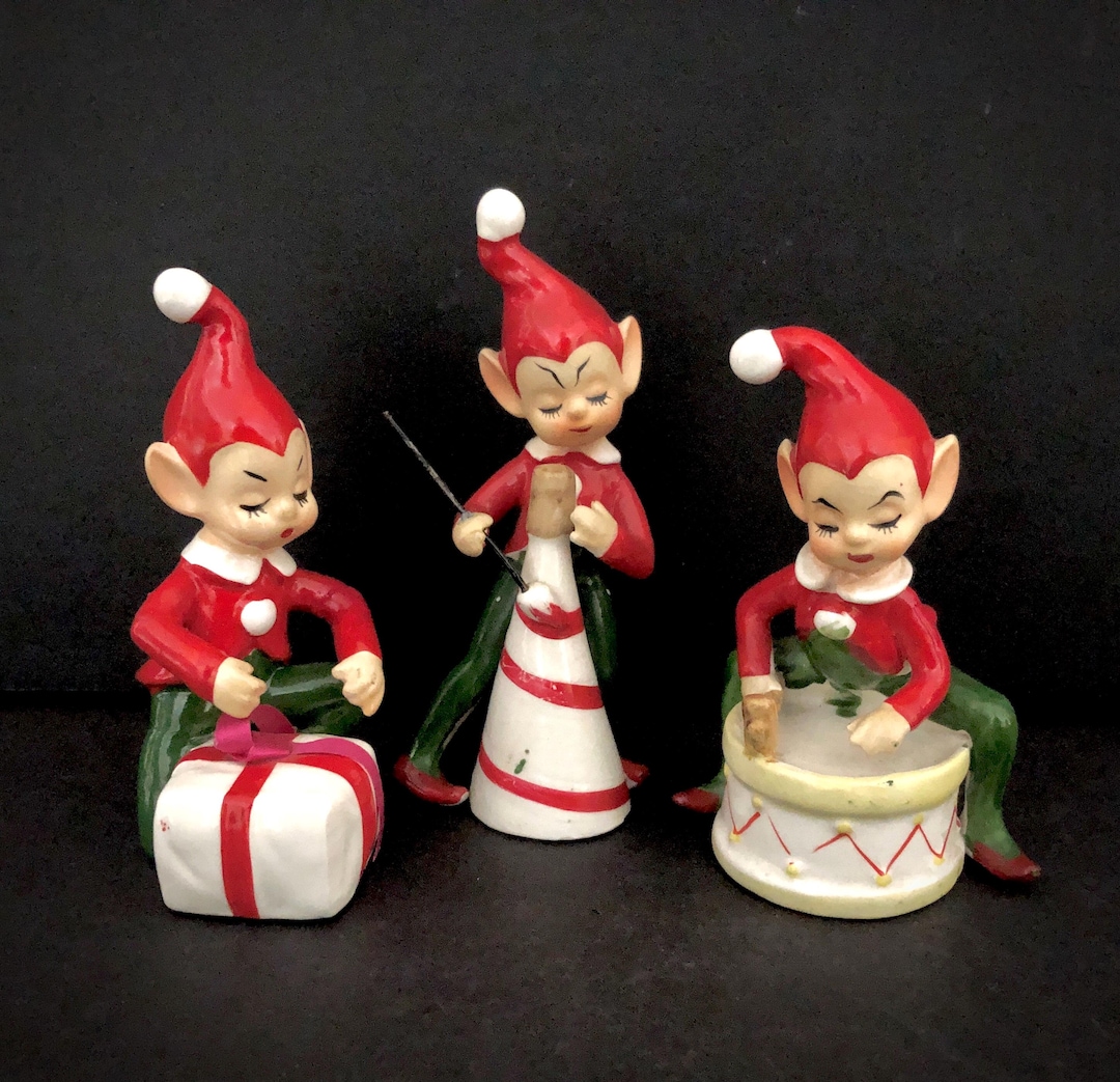 Josef Vintage Christmas Elves in Santas Workshop MCM Midcentury - Etsy