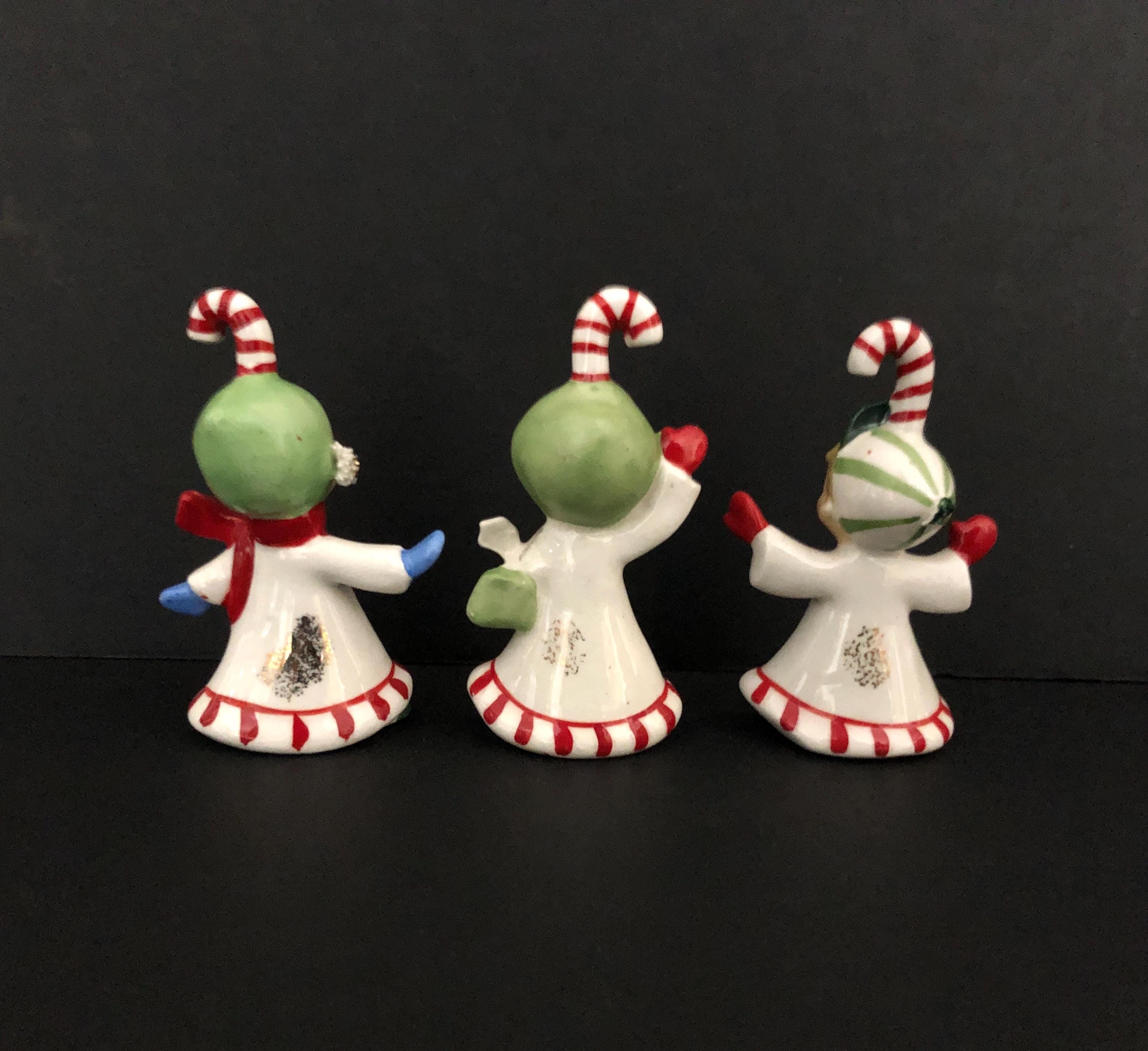 Lefton Vintage Christmas Candycane Kids With Mittens MCM Midcentury ...