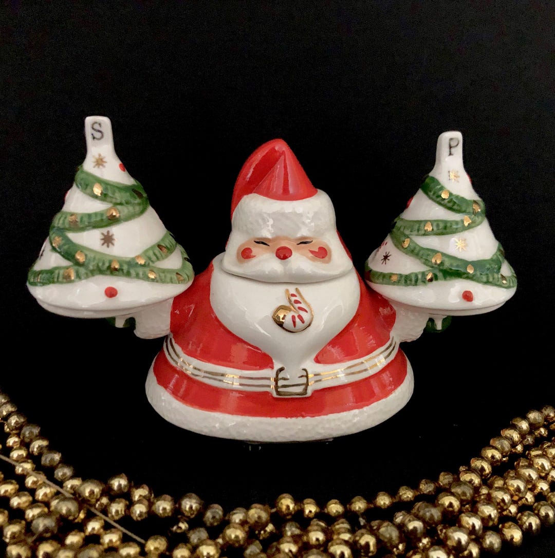 Shafford Santa Sugar Salt Pepper Vintage Christmas MCM Midcentury - Etsy