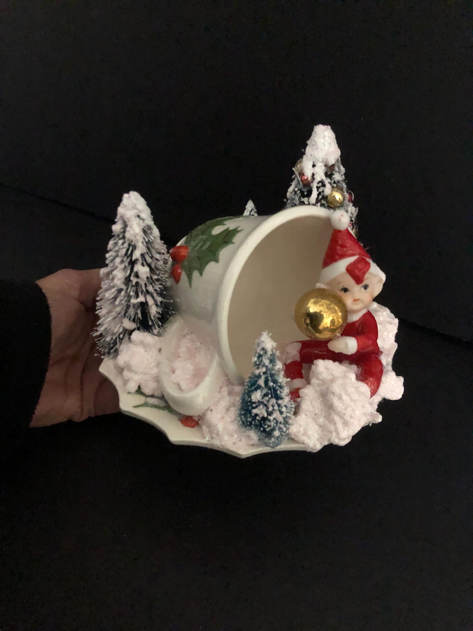 Lefton Santa Pixie Vintage Christmas Vignette in a Teacup - Etsy