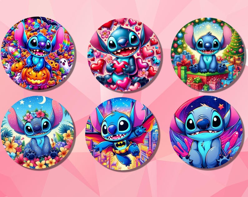 550+ Stitch Car Coaster Designs Bundle, Round Car Coaster, Cartoon Car ...