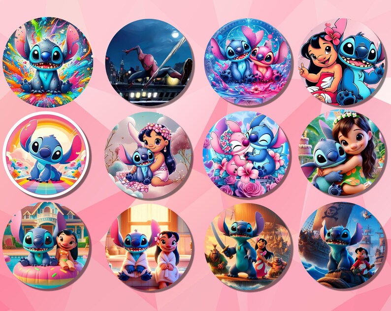 550+ Stitch Car Coaster Designs Bundle, Round Car Coaster, Cartoon Car ...