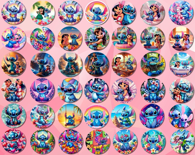 550+ Stitch Car Coaster Designs Bundle, Round Car Coaster, Cartoon Car ...
