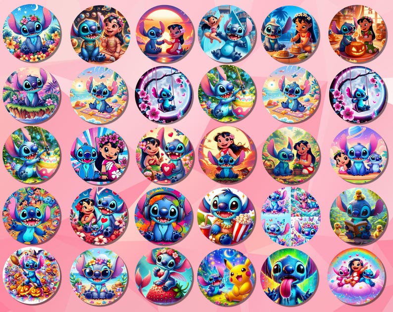550+ Stitch Car Coaster Designs Bundle, Round Car Coaster, Cartoon Car ...