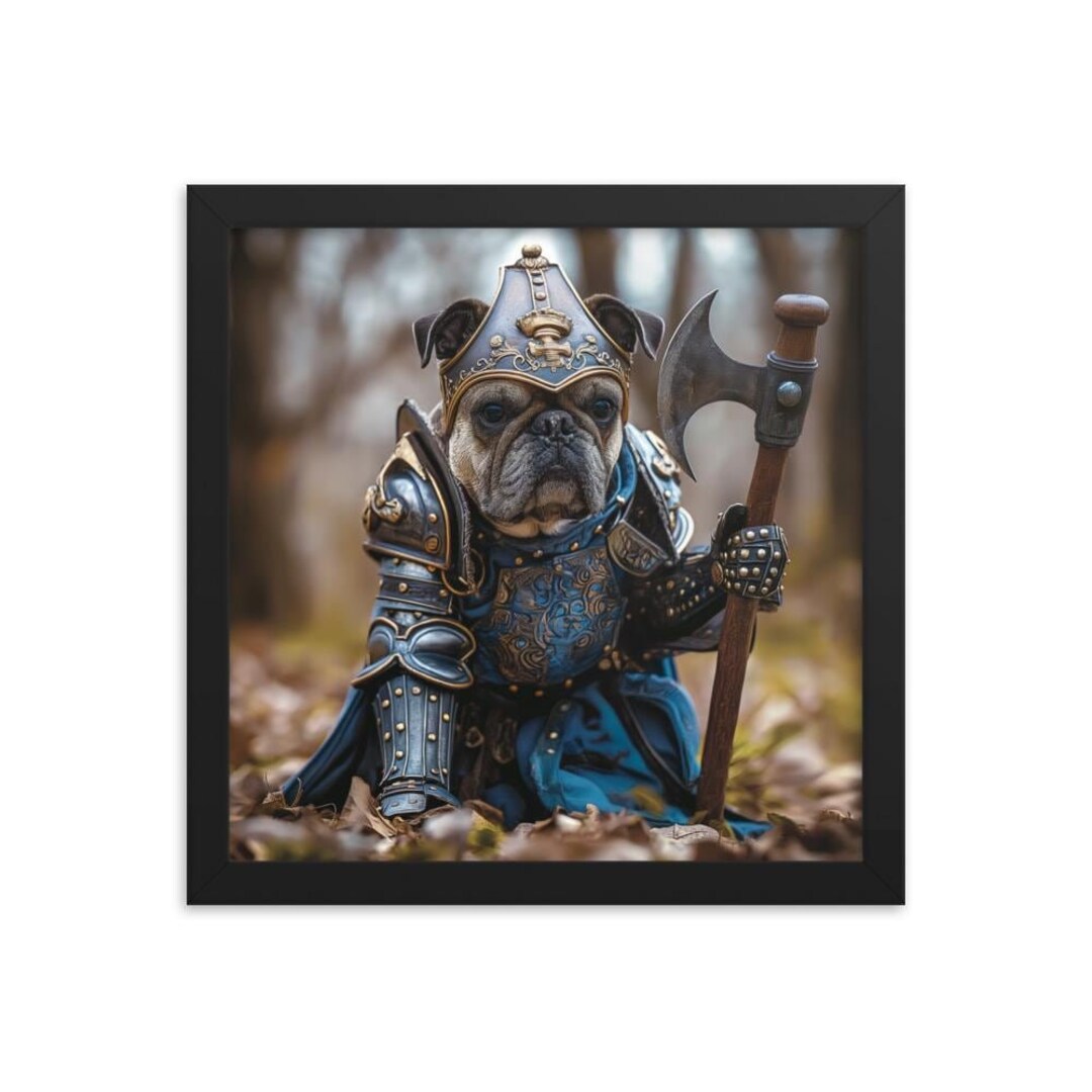 Knight Dog in Armor Premium Luster Poster High Quality Dog Art 12 X 12 ...