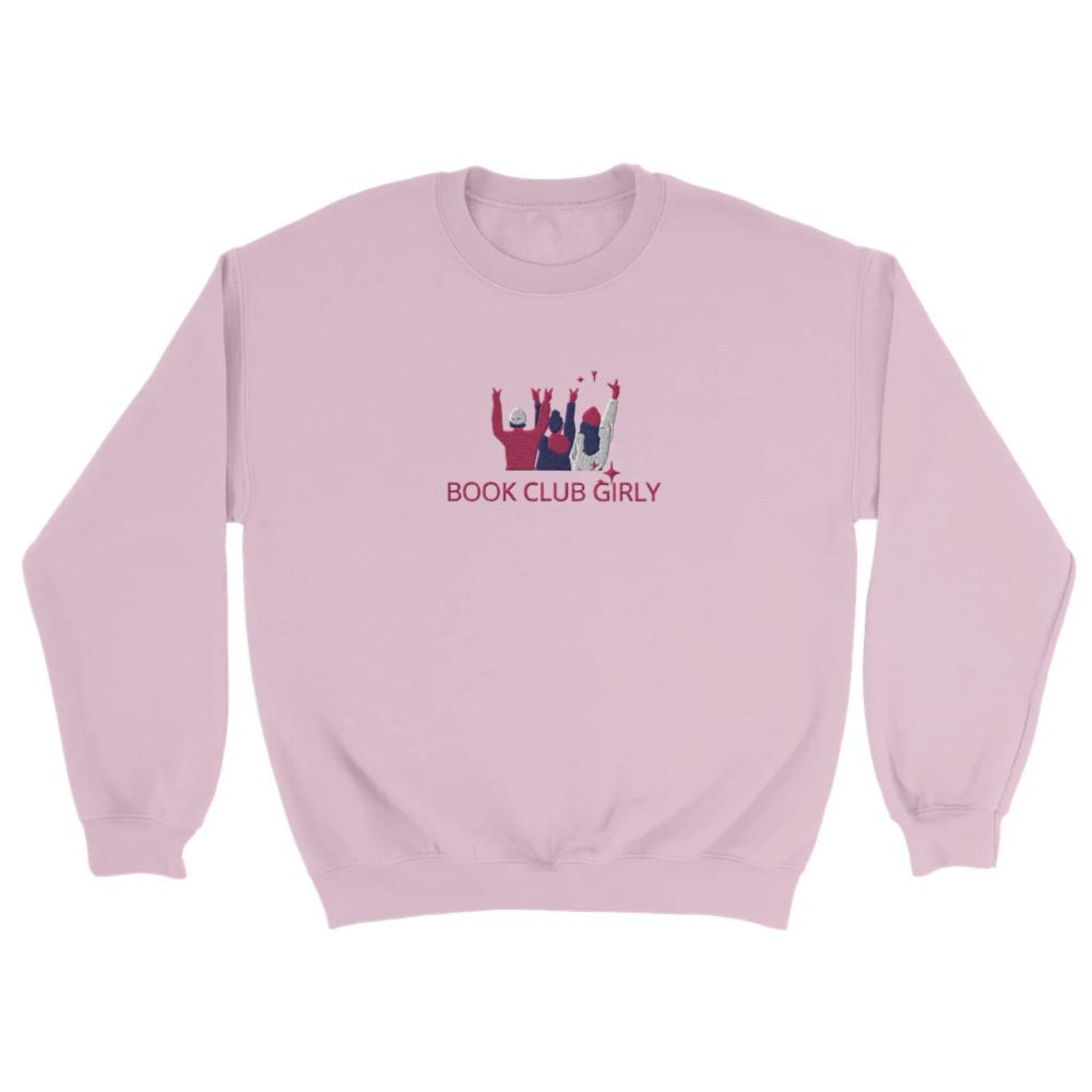Book Club Girly Embroidered Crewneck Sweatshirt - Etsy