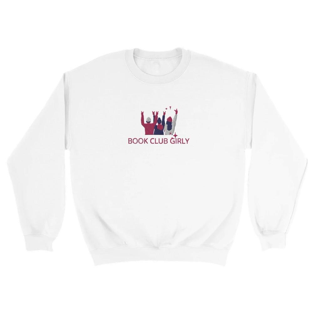 Book Club Girly Embroidered Crewneck Sweatshirt - Etsy