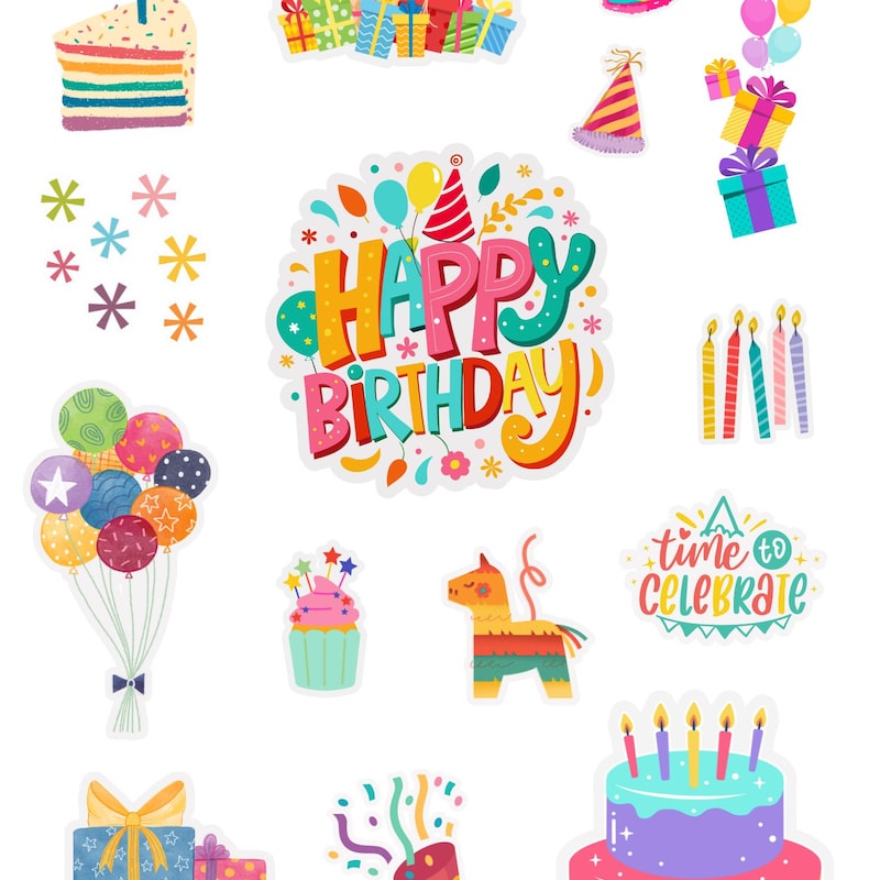 Sticker feliz cumpleaños - Etsy México