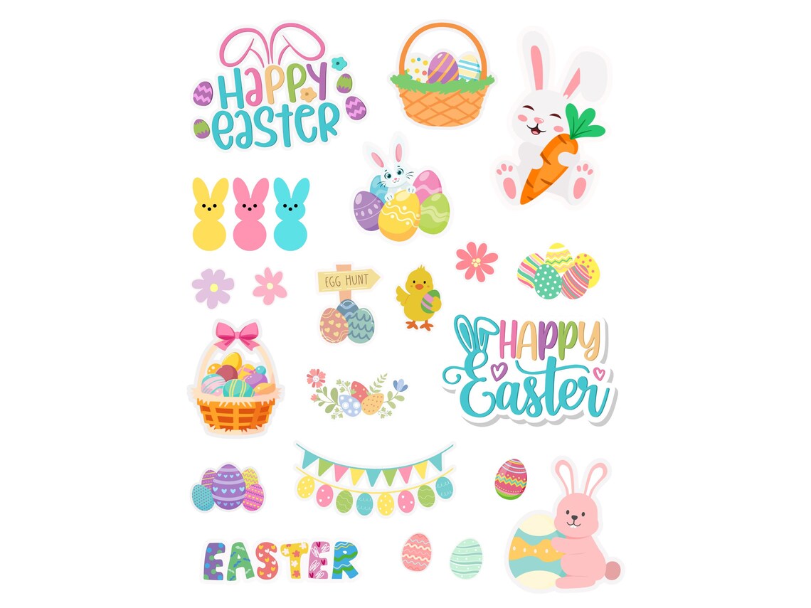 Easter Printable Sticker Sheet (PNG, SVG, PDF) - Etsy