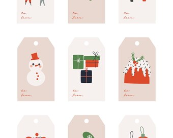 Printable Holiday Christmas Gift Tags - Etsy