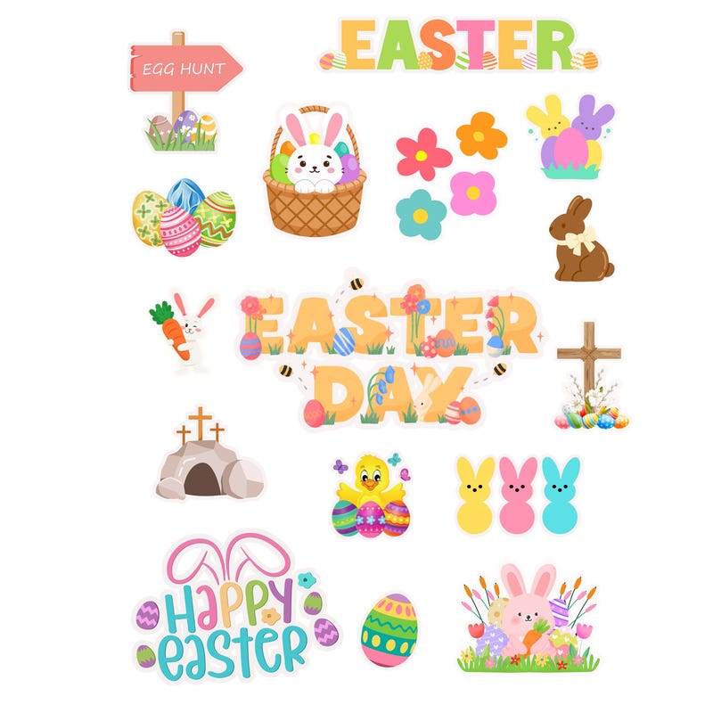Printable Easter Decals - Etsy UK