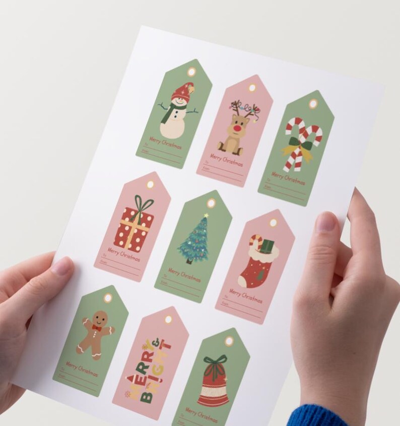 Printable Holiday Christmas Gift Tags - Etsy