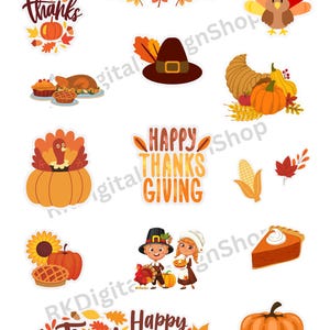 Thanksgiving Fall Printable PNG SVG Stickers - Etsy