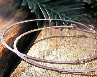 Giant Hammered 14K Yellow or Rose Gold Filled Sturdy Hoops | Etsy