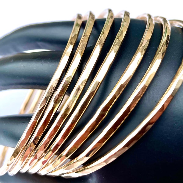 14kt Gold Bangles - Etsy