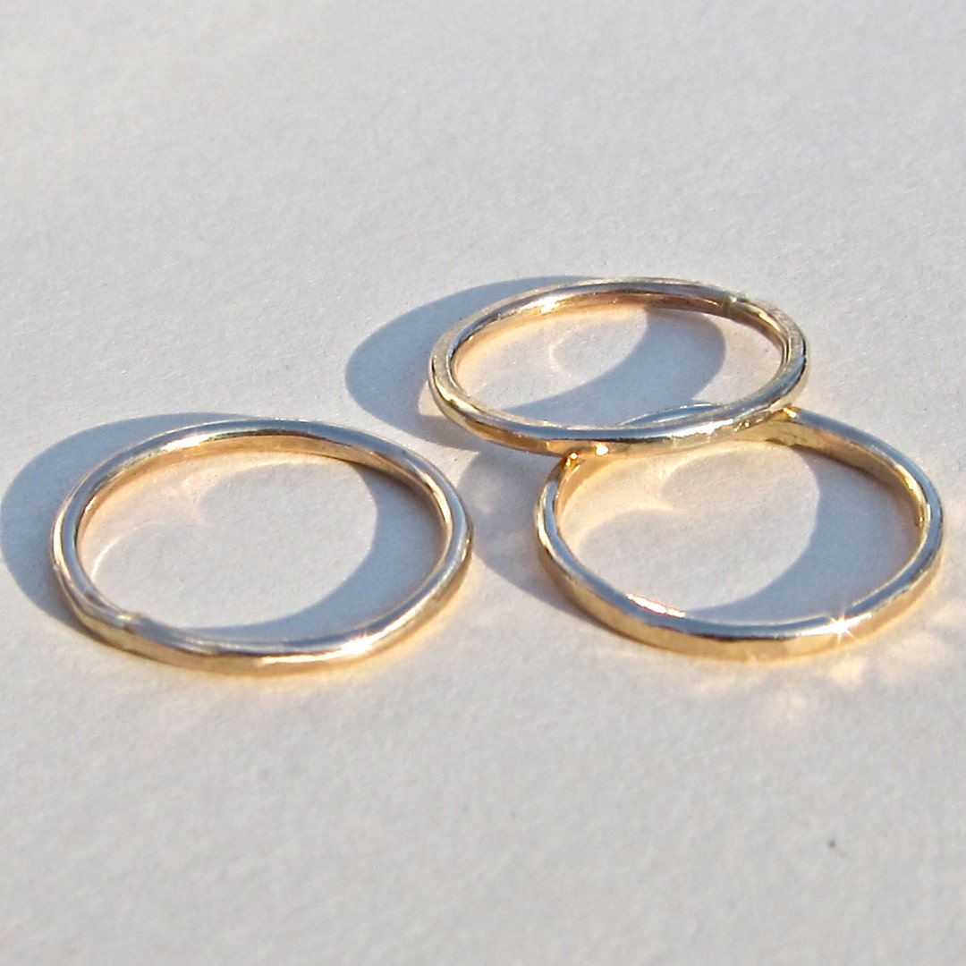 First Knuckle, Fingertip 14K Yellow or Rose Gold Filled Ring Set of ...