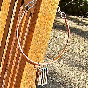 Handforged Copper and Sterling Silver Choker Neck Ring - Etsy