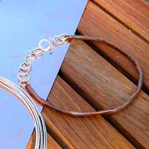 Handforged Copper and Sterling Silver Choker Neck Ring - Etsy