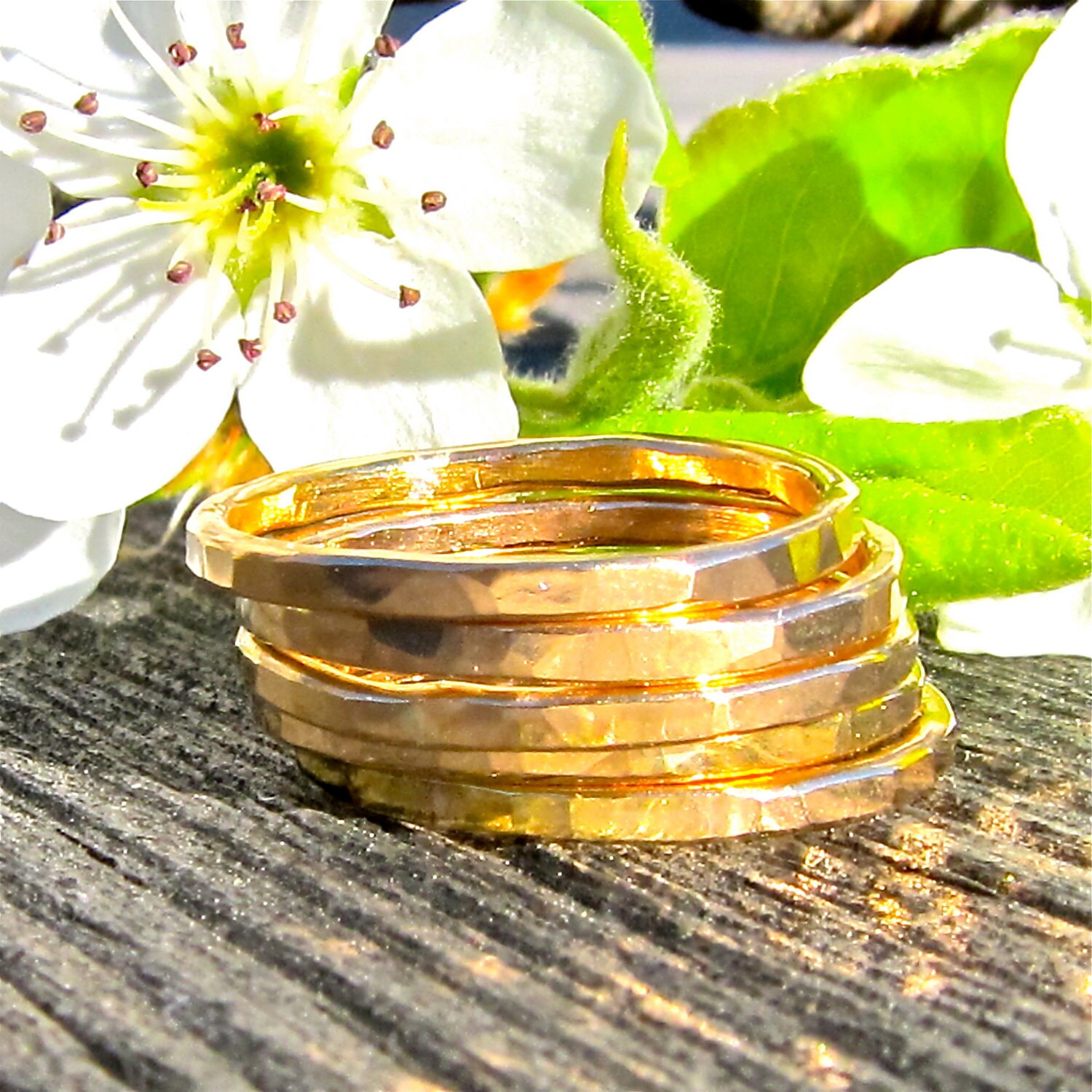 14K Gold Filled Stack of Six Rings - Etsy