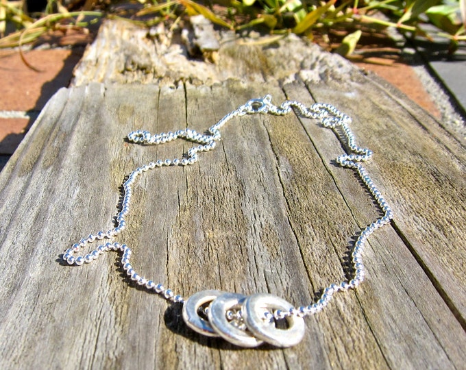 Hammered Argentium Sterling Silver Circles on Sterling Bead Chain - Etsy