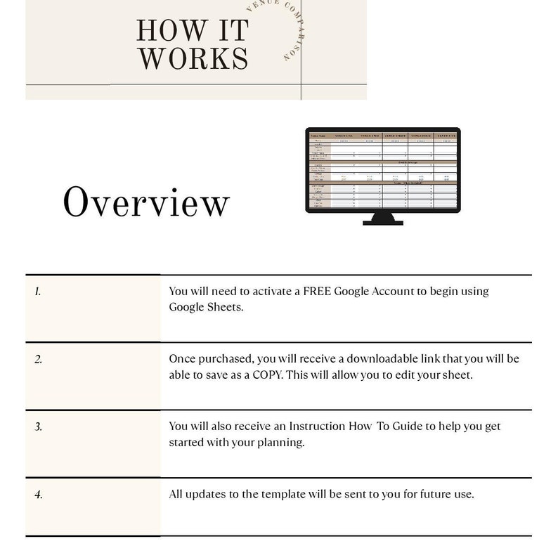 Wedding Venue Comparison Template | Venue Planner for Wedding | Wedding ...