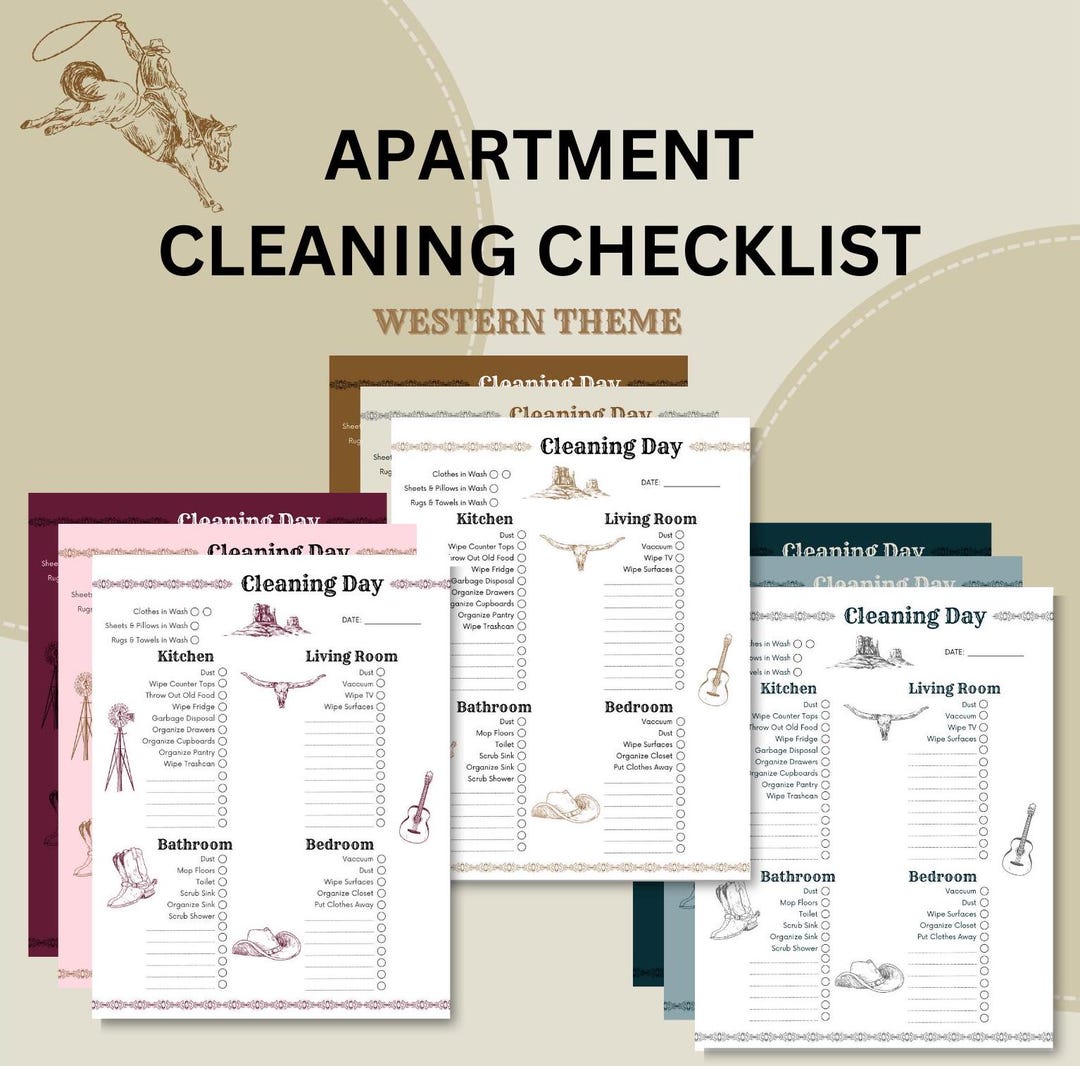 Cleaning Checklist Apartment Personal Cleaning List Room Cleaning ...