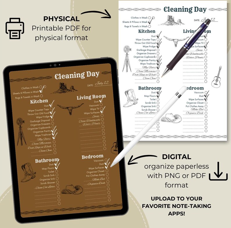 Cleaning Checklist Apartment Personal Cleaning List Room Cleaning ...