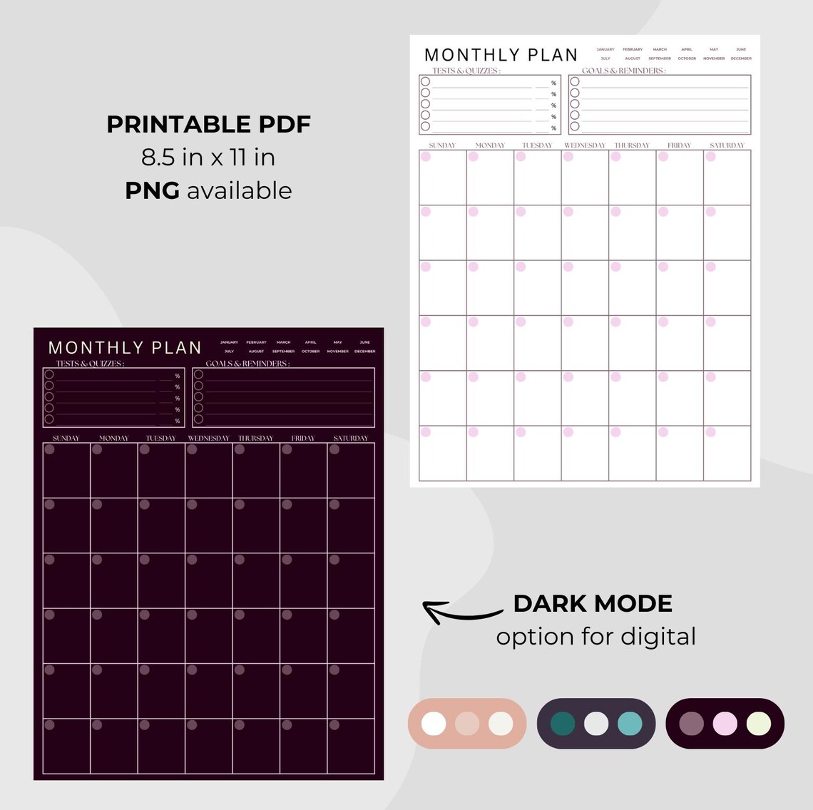 Student Planner Monthly College Organizer Weekly Student Planner Page ...