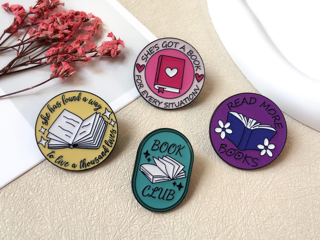 Book Lovers Enamel Pin / Bookworm Pin Badge / Lapel Pin / Collar Pin ...