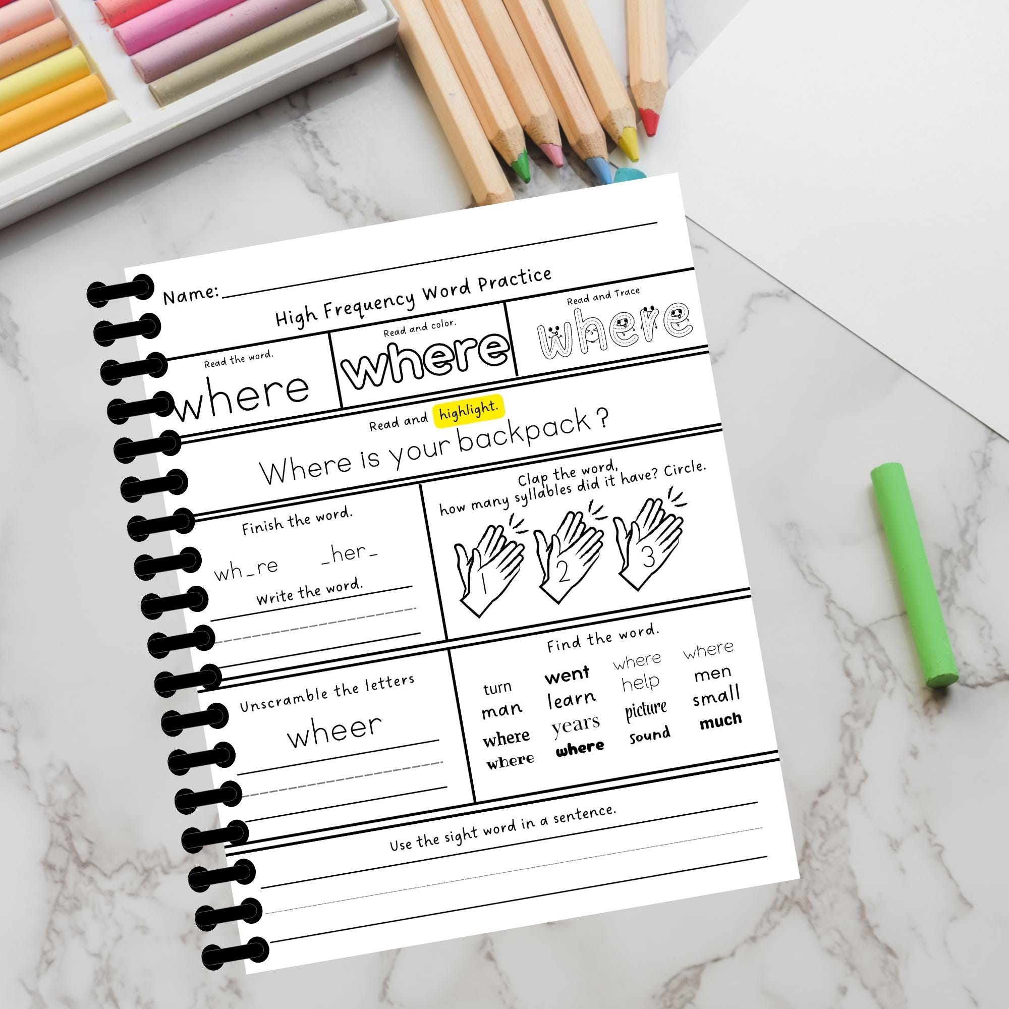 101-200 Fry Sight Word Worksheets | Digital Download | Printable Sight ...