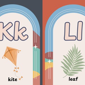 Printable Alphabet Cards, Boho Theme, Neutral Colors, Classroom Decor ...