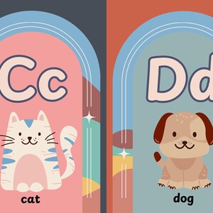 Printable Alphabet Cards, Boho Theme, Neutral Colors, Classroom Decor ...