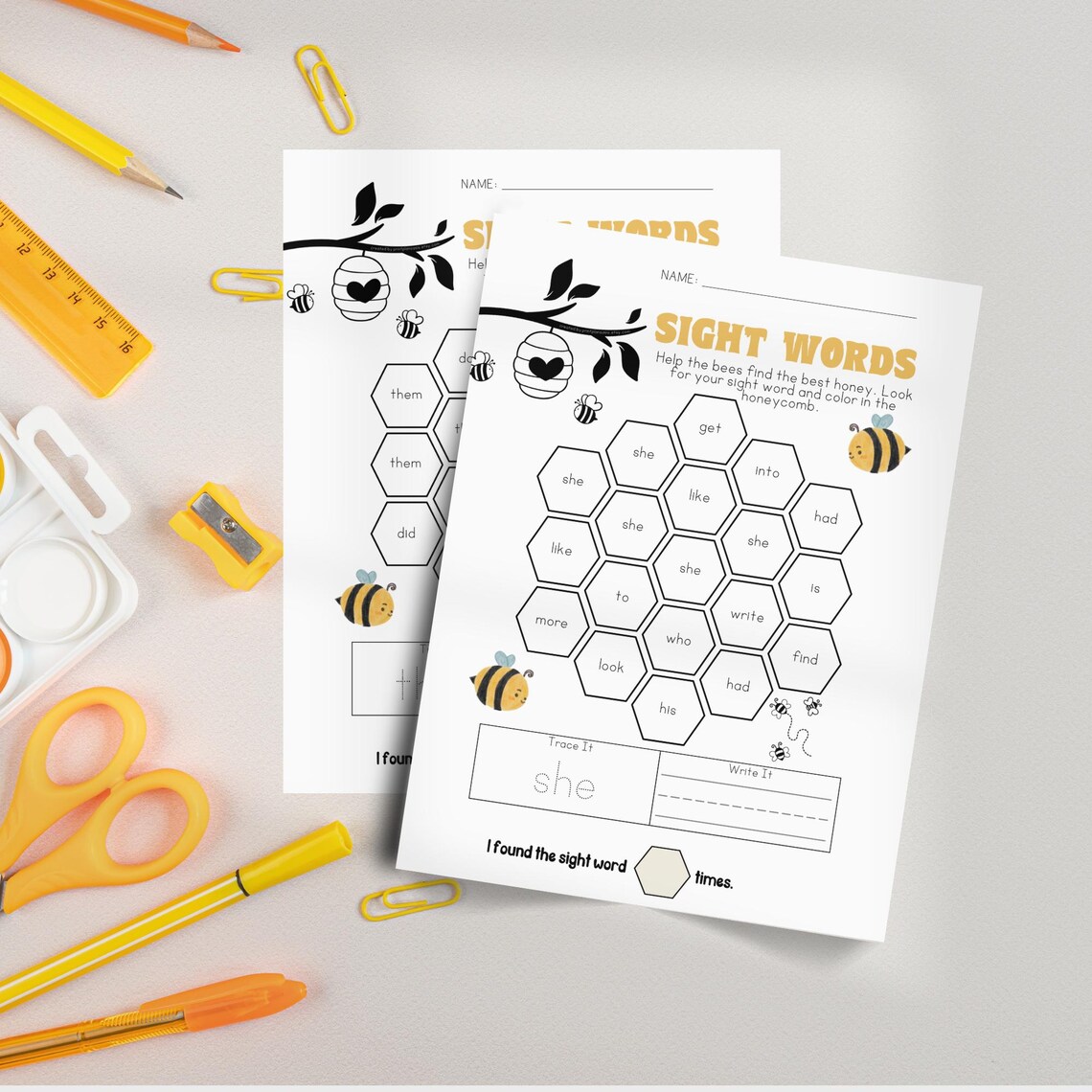 Frys 100 Sight Words Word Search Worksheets Early Literacy Activity for ...