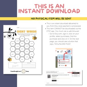 Frys 100 Sight Words Word Search Worksheets Early Literacy Activity for ...