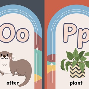 Printable Alphabet Cards, Boho Theme, Neutral Colors, Classroom Decor ...