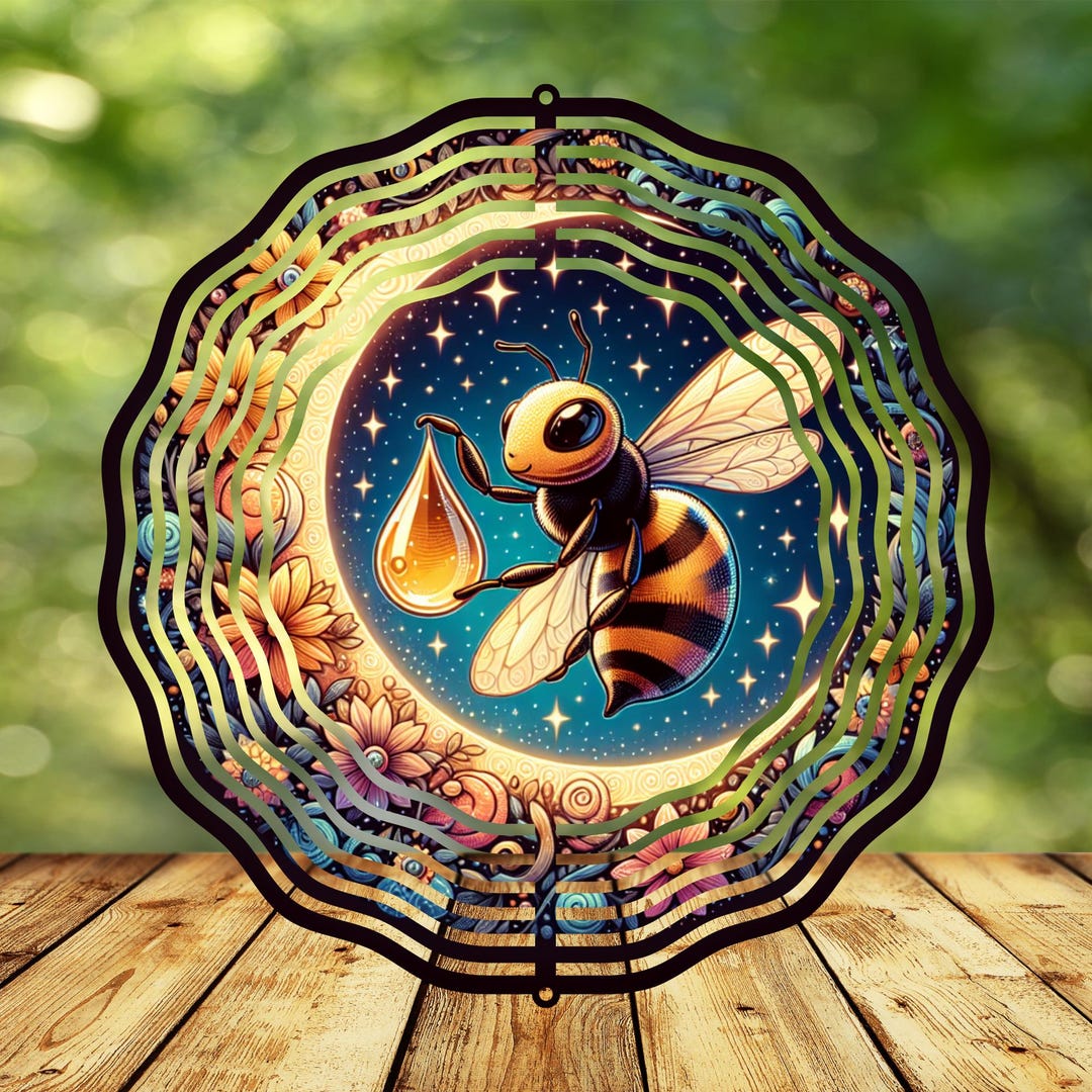 Bee Wind Spinner PNG - Bee Sublimation Design- Spring Hanging ...
