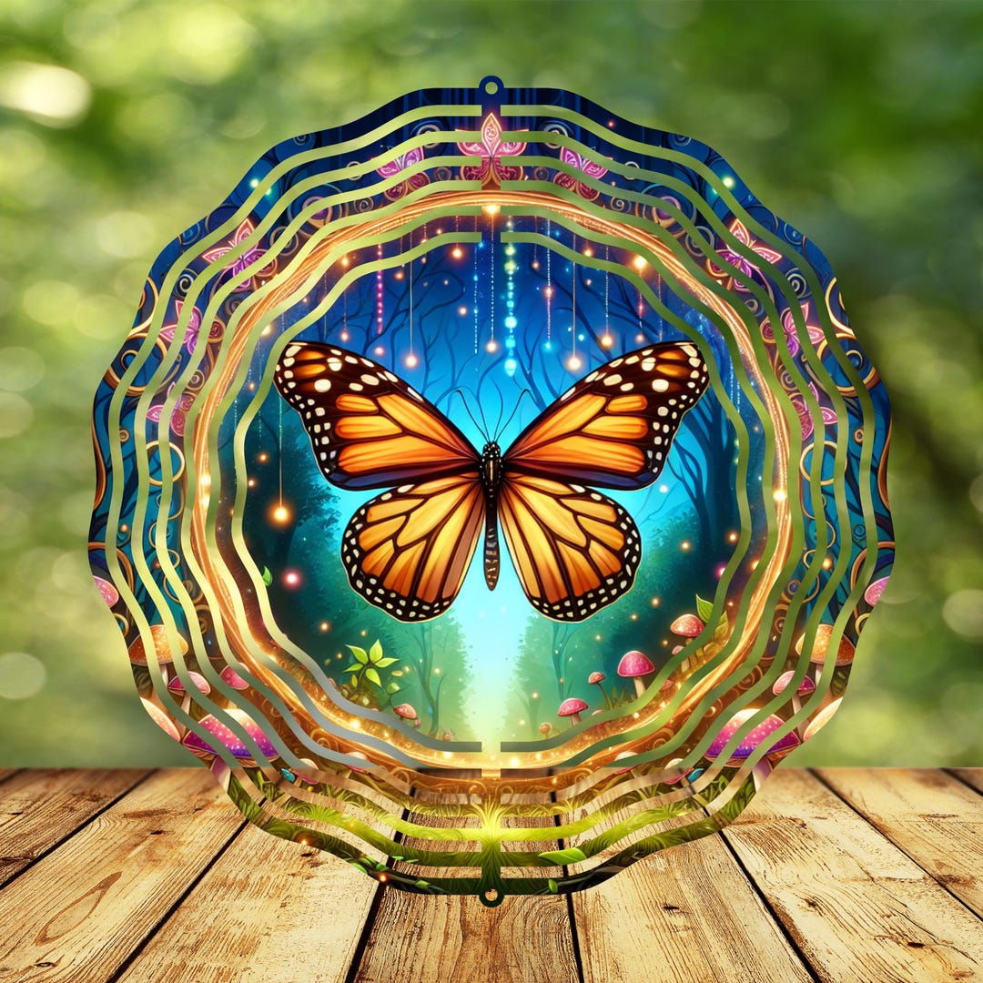Monarch Butterfly Spinner PNG - Butterfly Sublimation Design - Spring ...