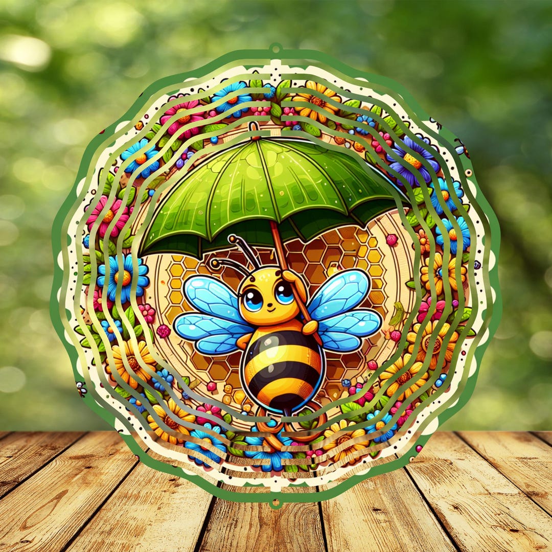 Bee Wind Spinner PNG - Bee Sublimation Design- Spring Hanging ...