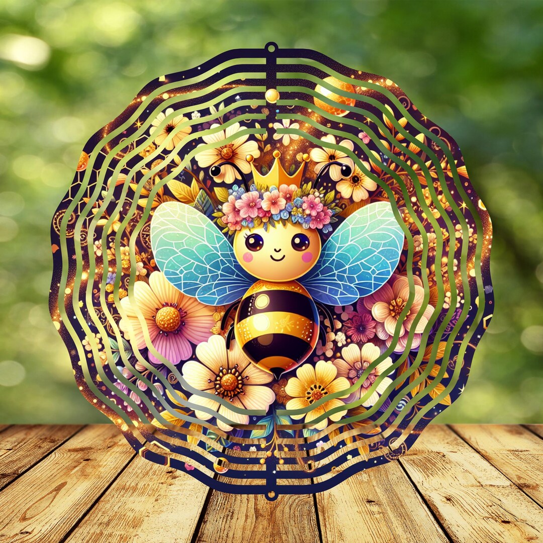 Bee Wind Spinner PNG - Bee Sublimation Design- Spring Hanging ...