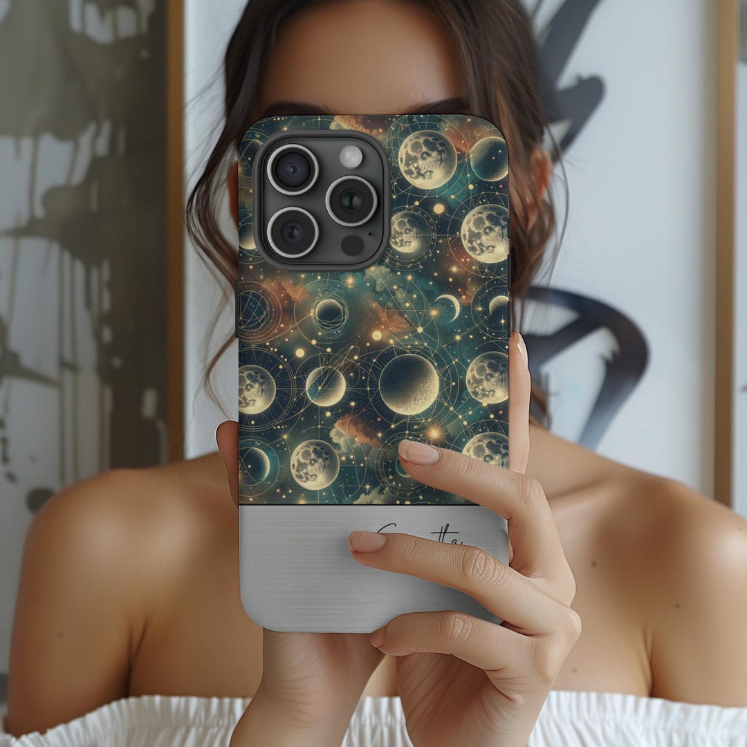 Personalized Celestial Moon Name Phone Case for iPhone 16 Case, iPhone ...