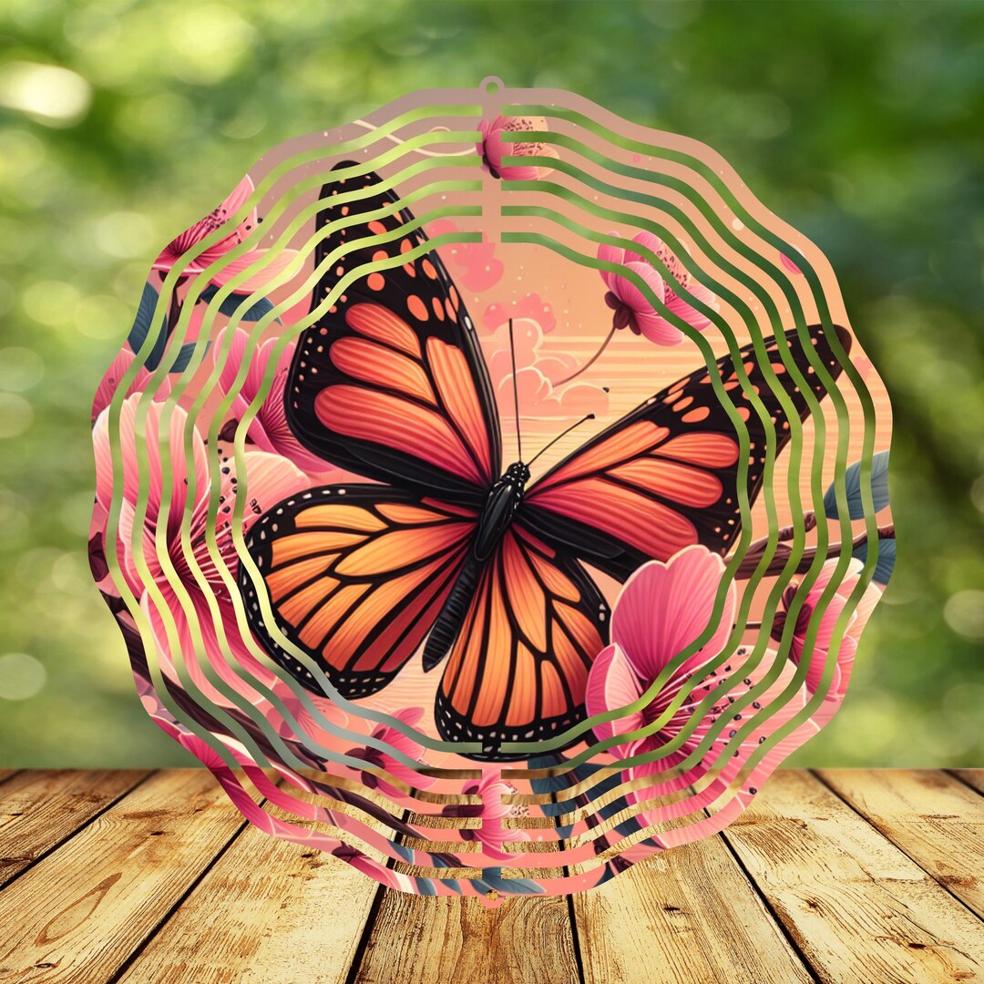 Monarch Butterfly Spinner PNG - Butterfly Sublimation Design - Spring ...